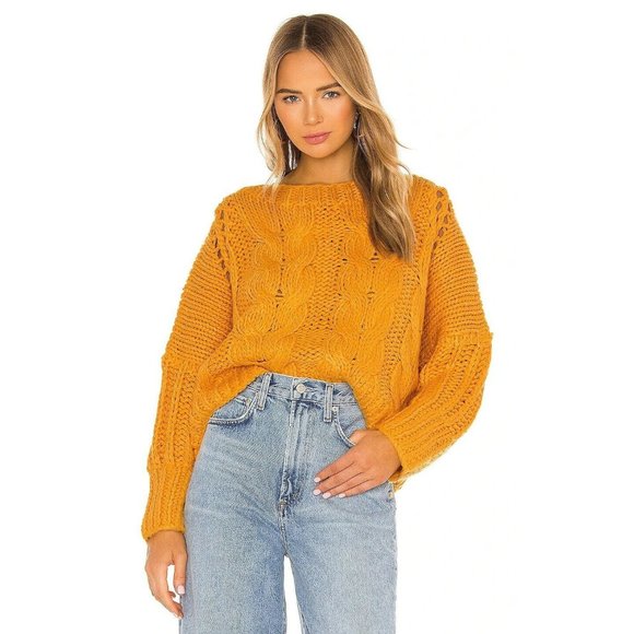 Tularosa | Sweaters | Tularosa Paola Cable Sweater Mustard Yellow ...